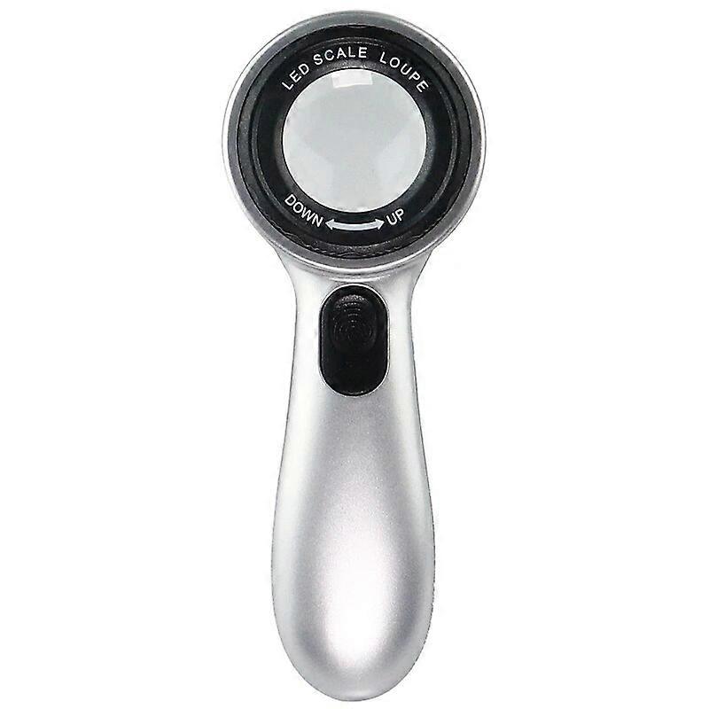 30X Handheld Magnifier USB Rechargeable Magnifying Glass with 12 LED ...