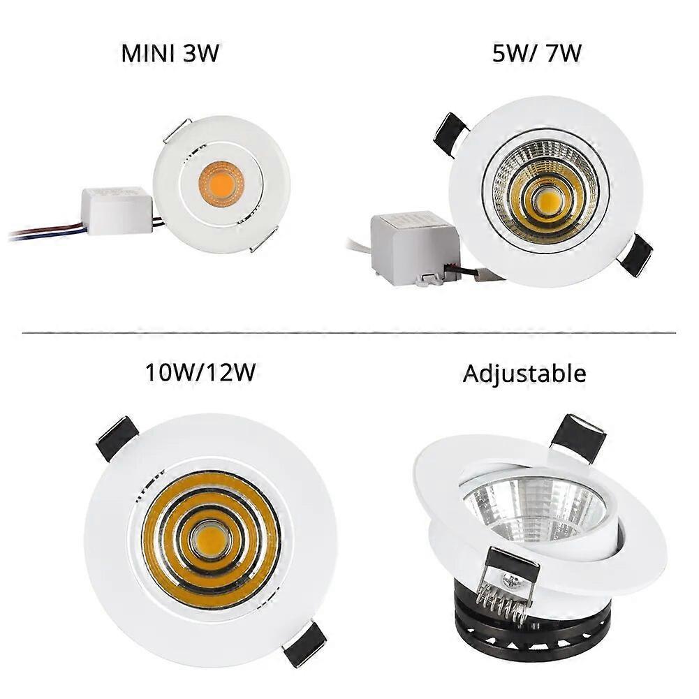 COB Spot led Downlight it Dimbar Silver Vit Svart Profil mini 3W 5W 7W ...