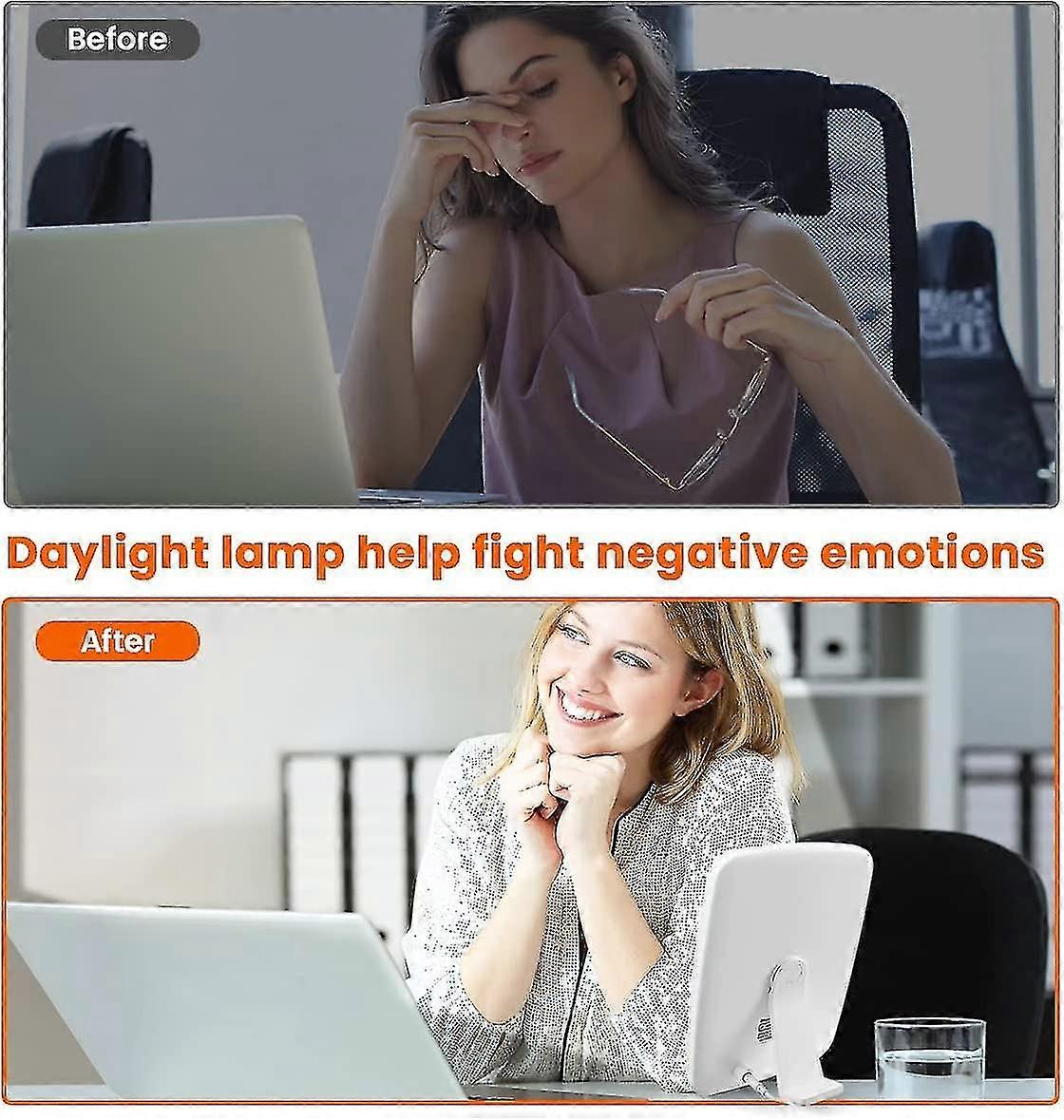 10000 Lux Light Therapy Lamp, Daylight Lamp With Adjustable Brightness ...