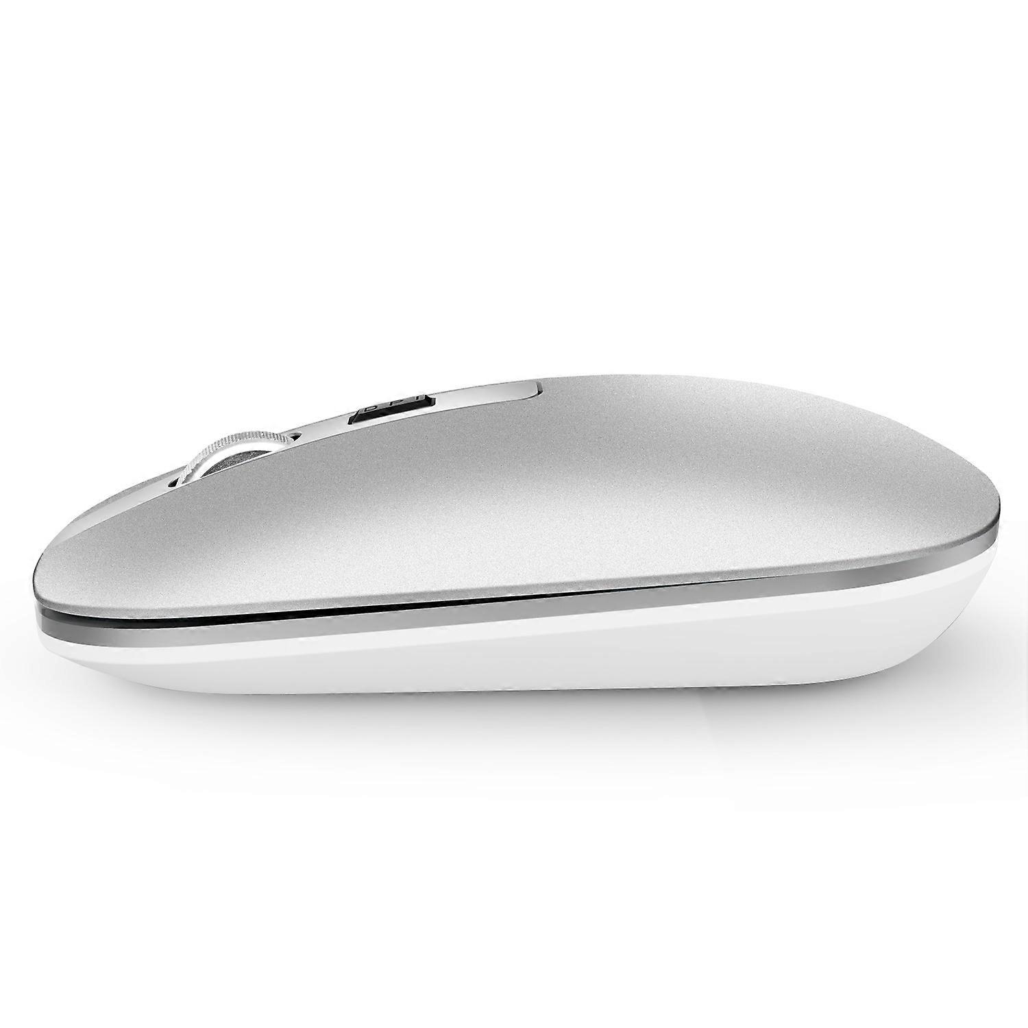 Bluetooth 5.1 Rechargeable Wireless Mouse, Metal Wheel Mute 2.4G Mouse ...