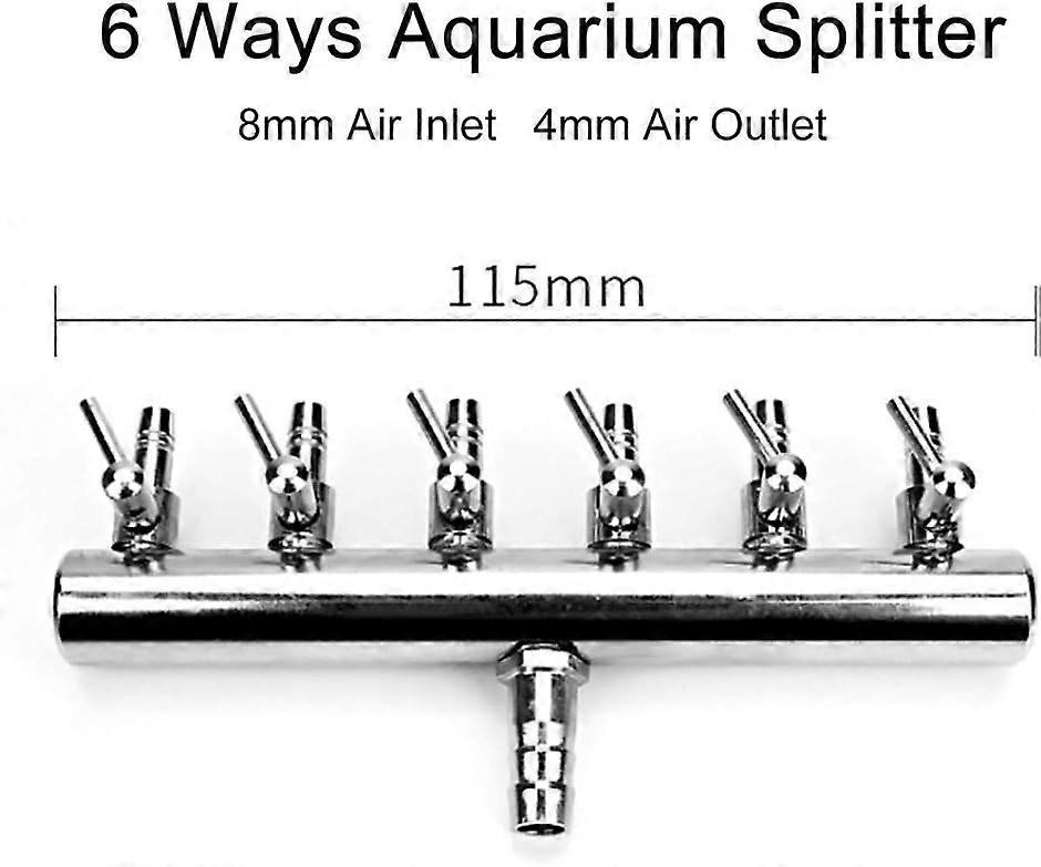 Aquarium Air Flow Splitter Fish Tank Stainless Steel Air Pump ...