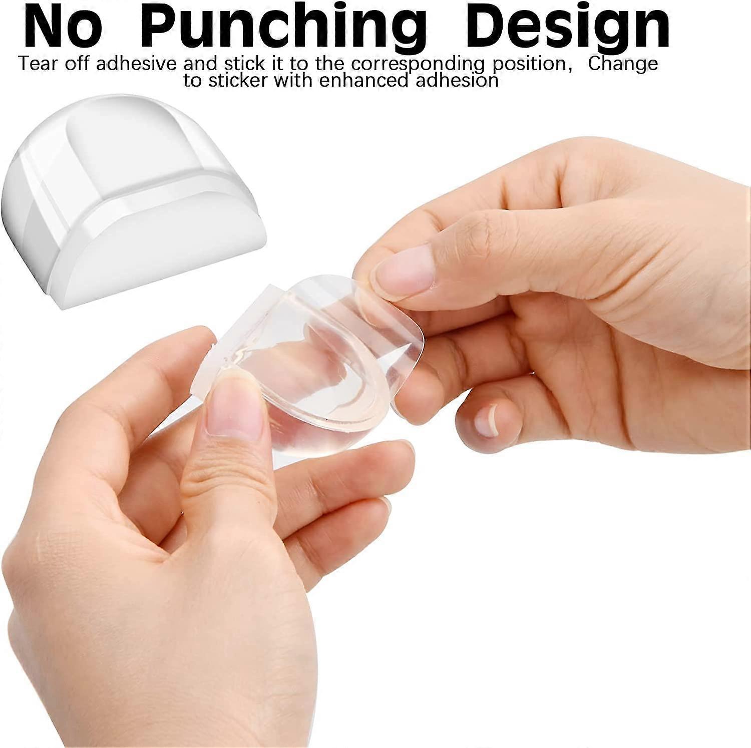 Door Stops, 4 Pieces Transparent Door Stoppers Adhesive Door Stopper ...