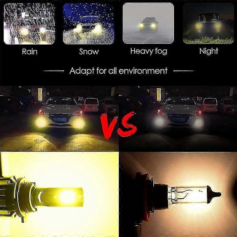 Led Fog Lights Bulb Yellow 3000k 55w 3600 Dob Chip Extremely ...