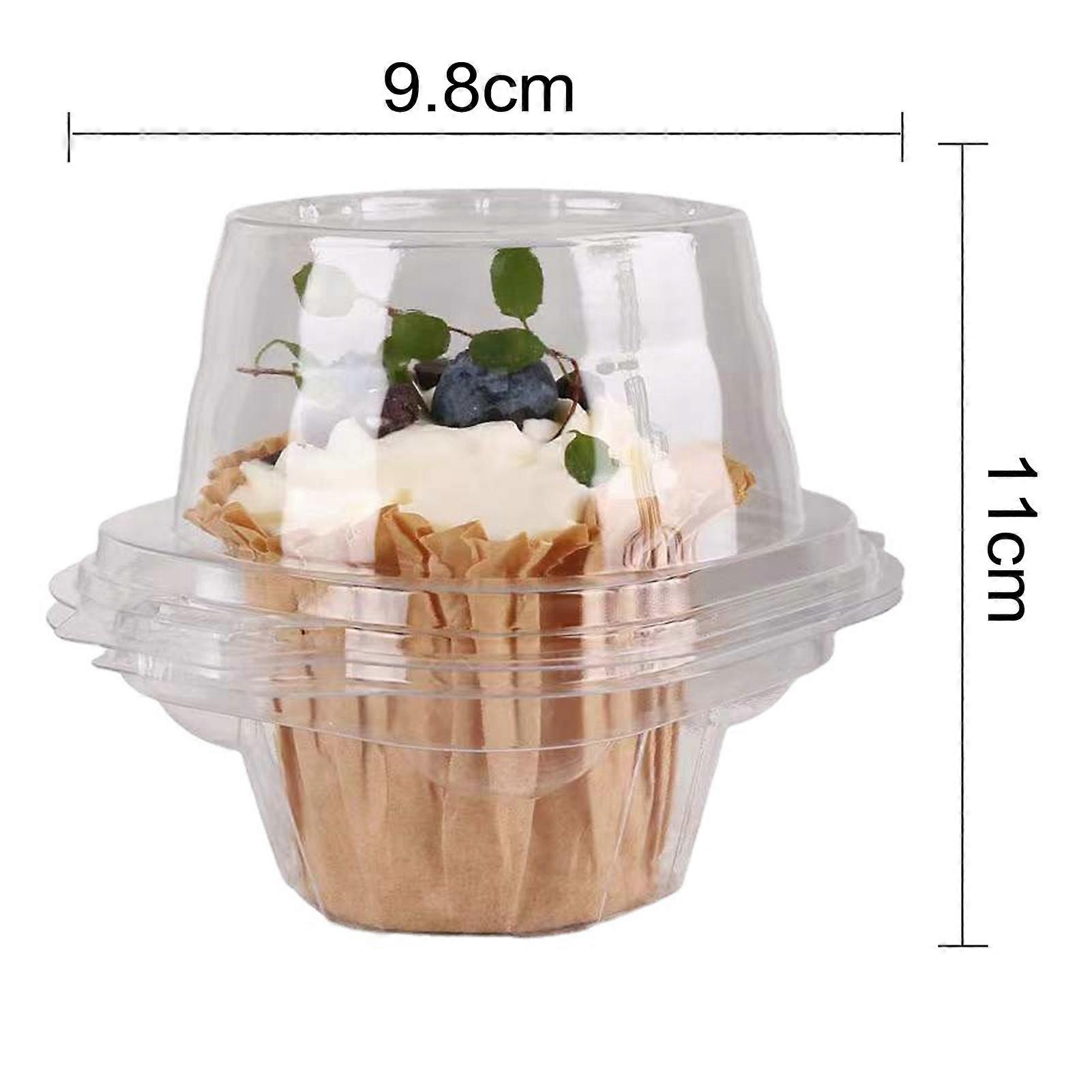 50Pcs Tall Cupcake Boxes Stackable Deep Dome Cupcake Containers Plastic ...