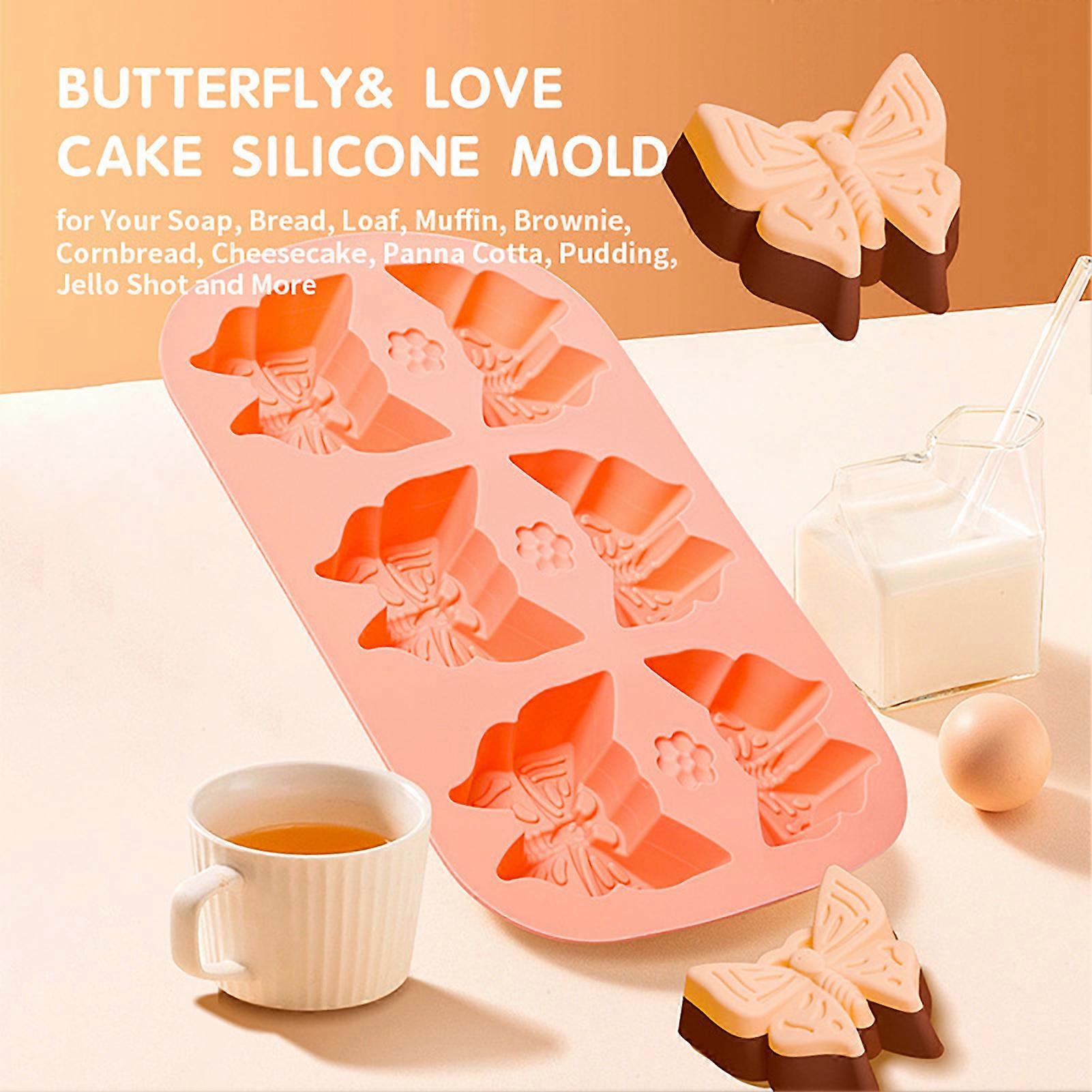 Cake Mold Easy Demoulding Butterfly Heart Shape Design 6-grids Non ...