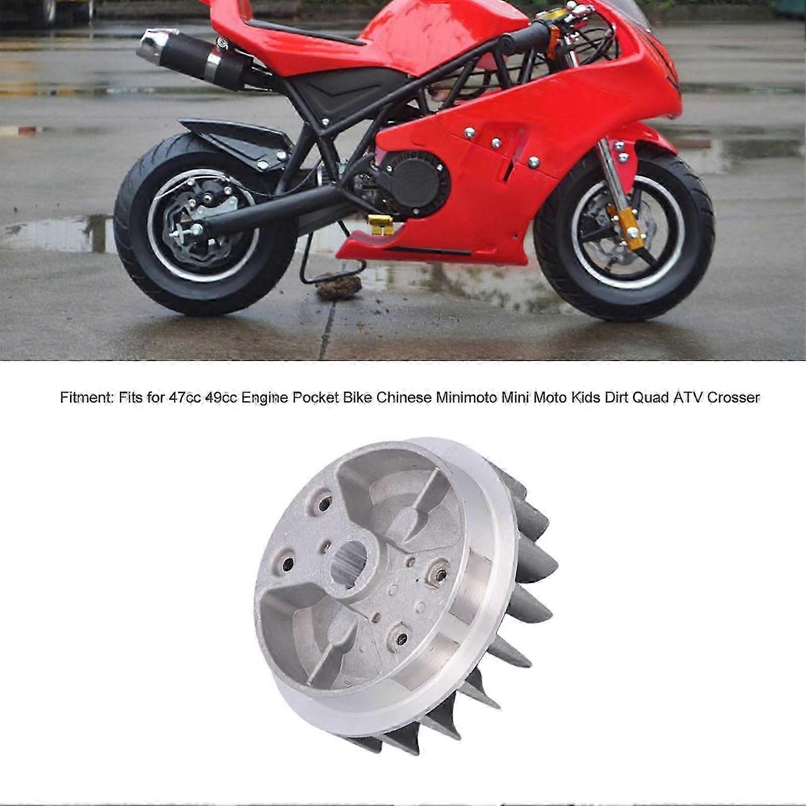 Recoil Pull Starter Flywheel for 2 Stroke 47cc 49cc Engine Pocket Bike ...