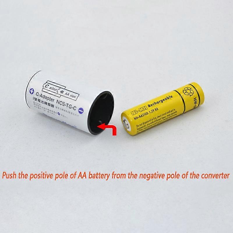 Powerlion C Size Battery Adapters, AA to C Size Battery Spacer ...