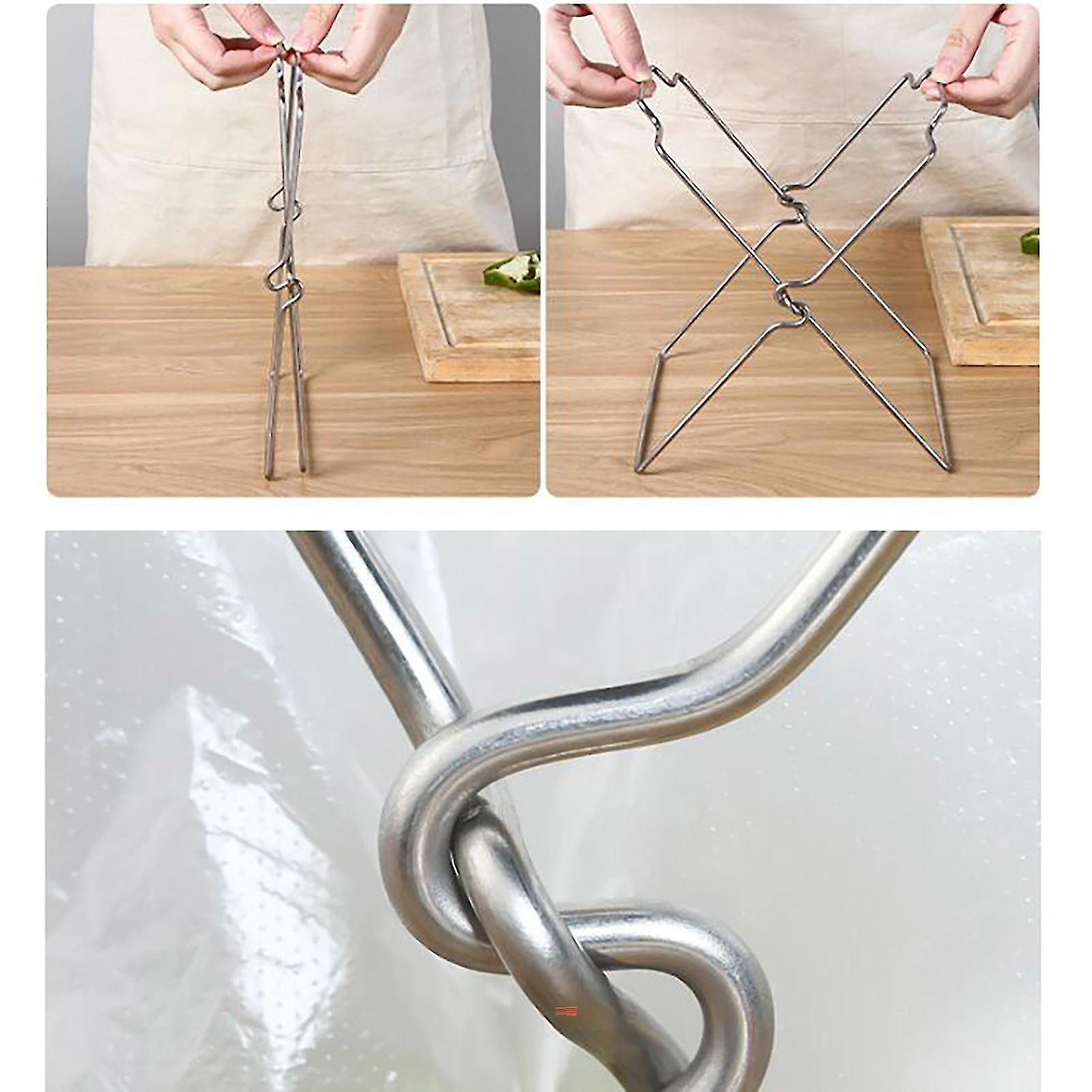 Stainless Steel Kitchen Trash Rack Foldable Storage Rack Trash Can ...
