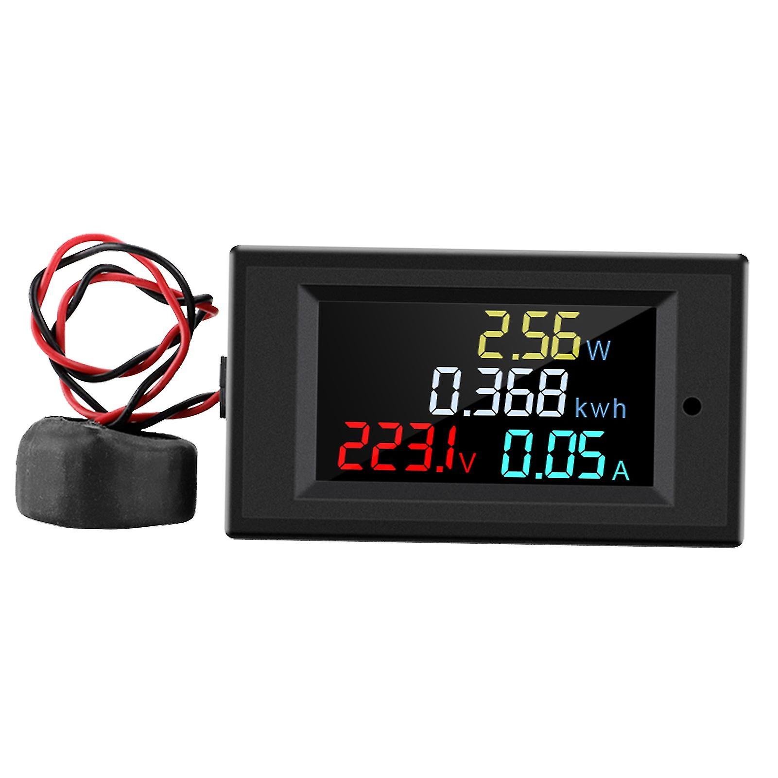 Ac 80-300v digital voltmeter ammeter color lcd display multimeter voltage current power energy ...