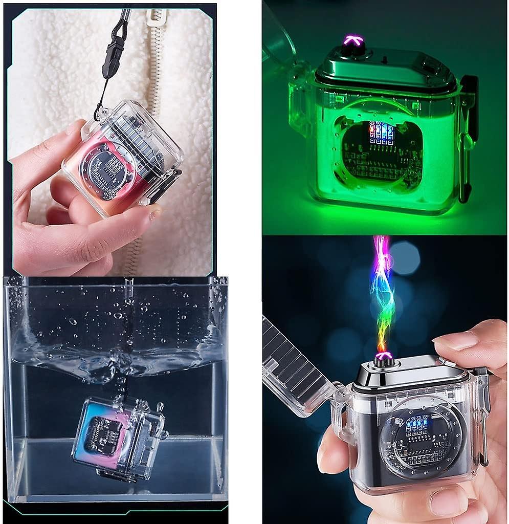 Electronic Rechargeable Lighter, Electric Lighter, Transparent ...