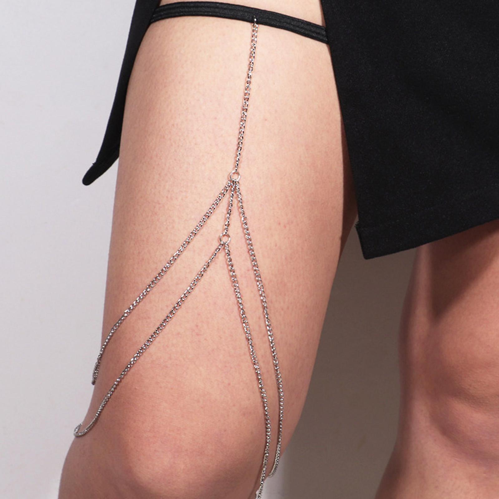 Gothic Double Layer Thigh Chain Beach Bikini Leg Chain For Women ...