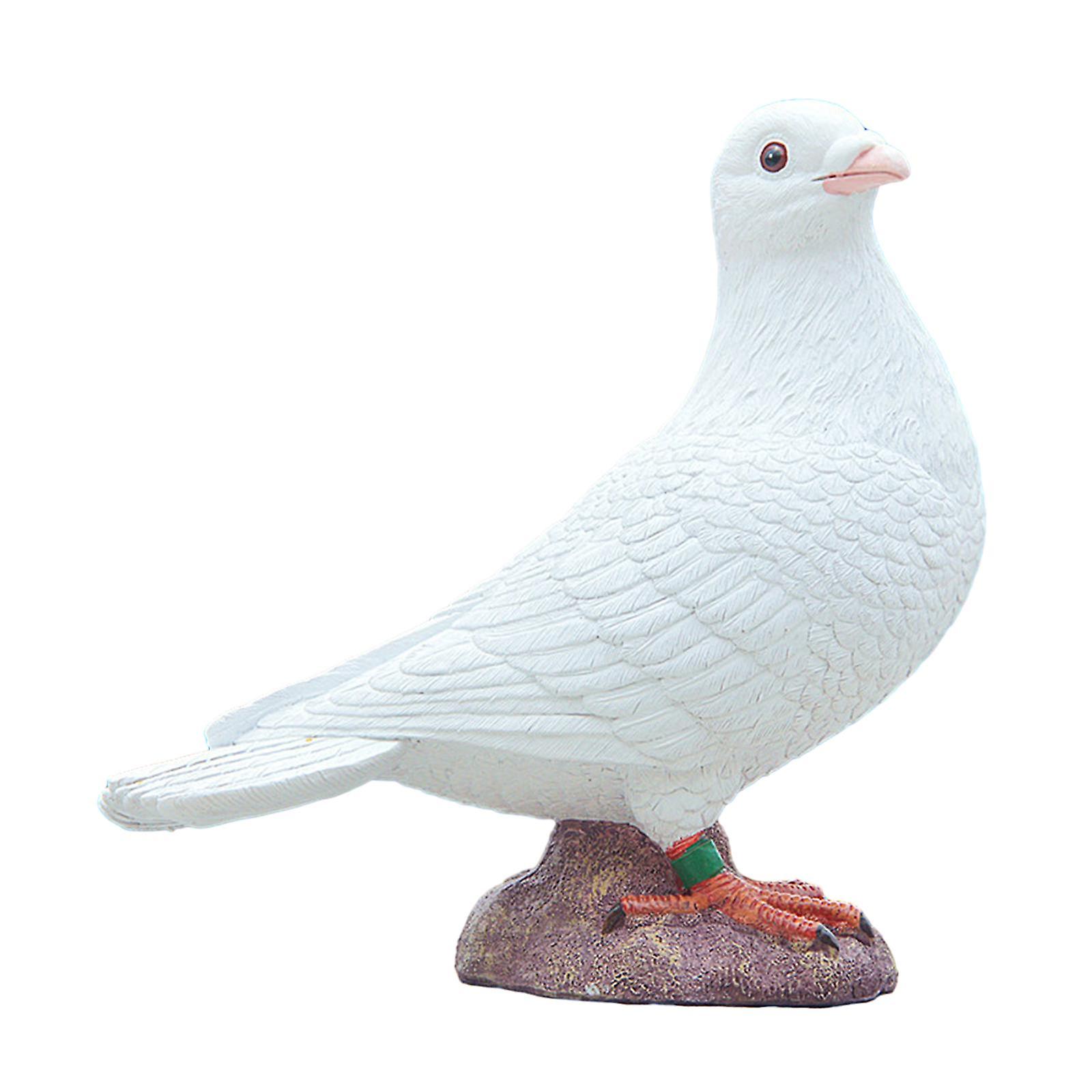 White Pigeon Figurine Simulation Pigeon Ornament Figures Fake Birds ...