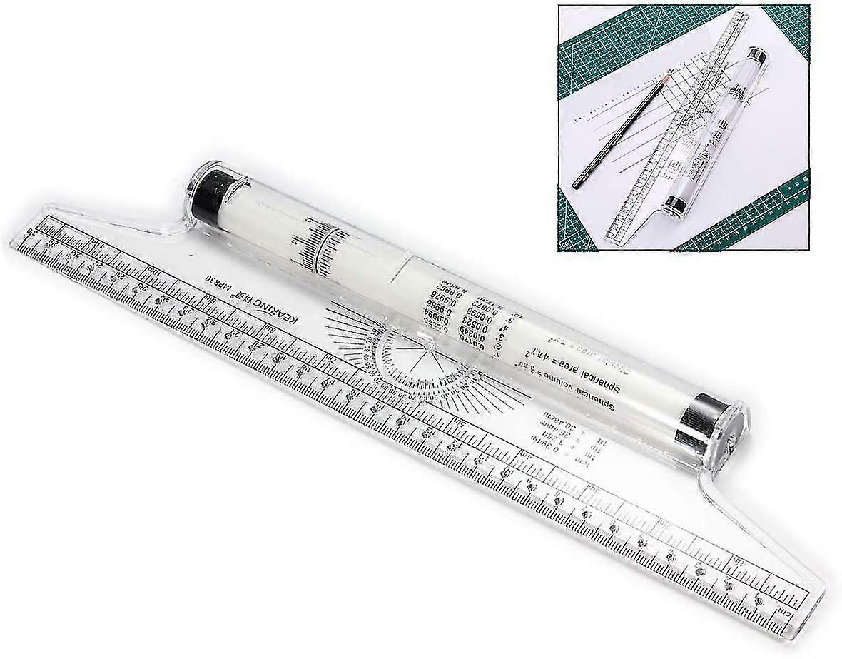 Parallel Drafting Ruler Rolling Ruler with Protractor Plastic Ruler ...