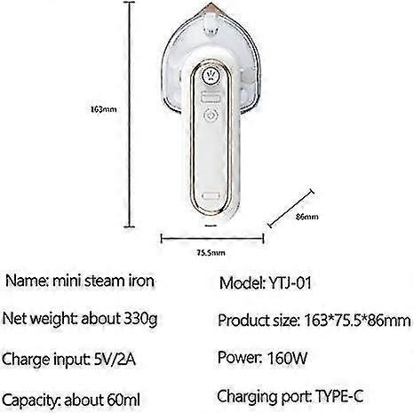 USB Rechargeable Mini Portable Cordless Travel Iron - For Travel, Craft ...