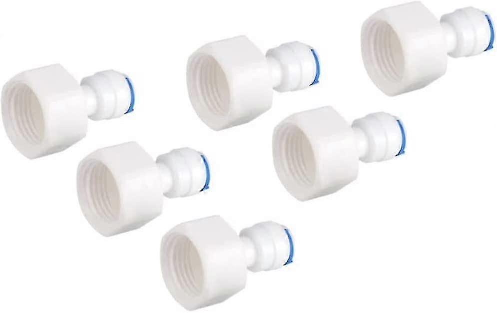 6pcs 1/4 Tube Od Female Push In Quick Connector Water Filter Connect ...