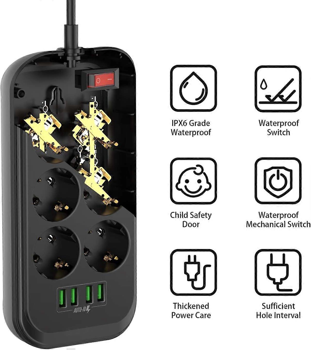 Multi-socket Electric Shoe, DomoWin Multi-socket Shoe with 4 USB and 6 ...