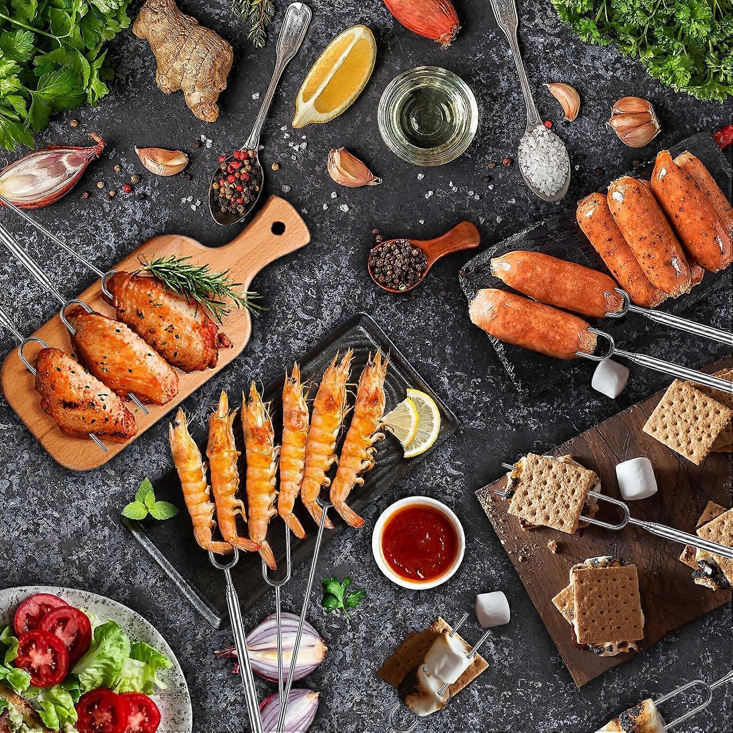 Extendable Stainless Steel Roasting Sticks Sticks for Fire Pit Long , e ...