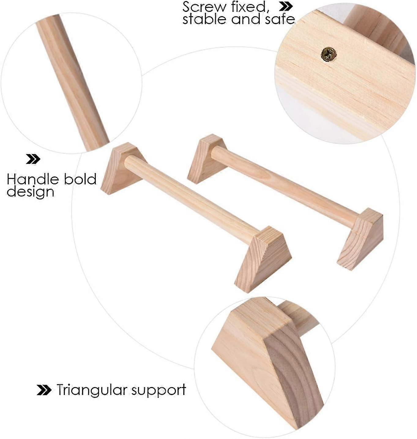 Set Of 2 Wood Parallette Set, Push Up Bars, Push Up Stand, Handstand ...