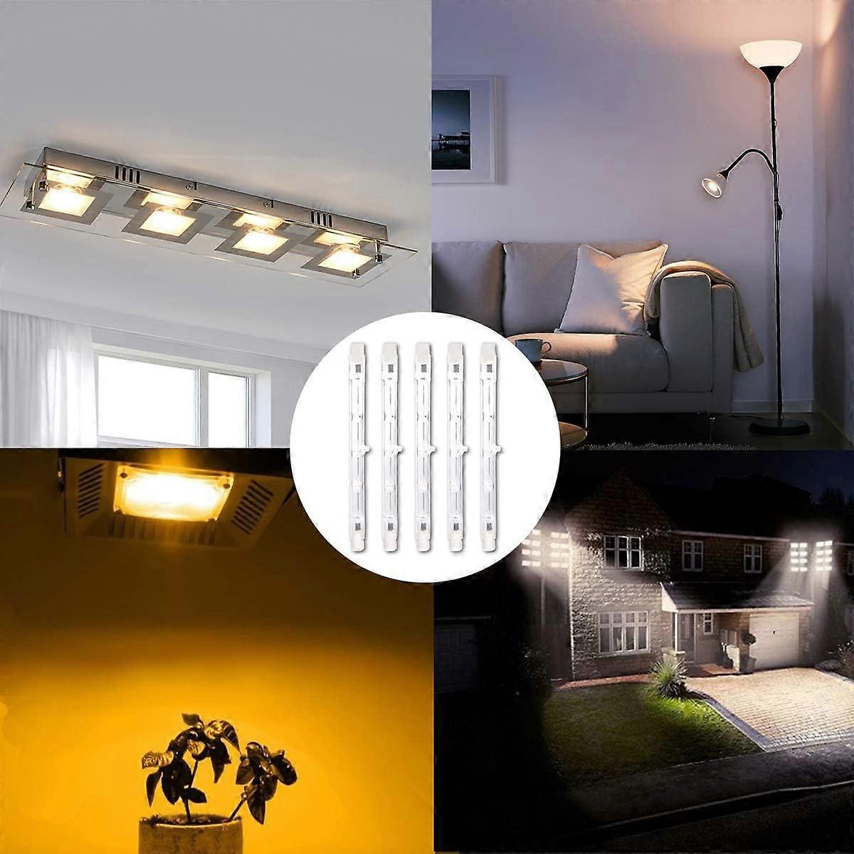 5 Pack Dimmable 400W 118mm Energy Saving Tungsten Halogen Lamp 360 Beam ...