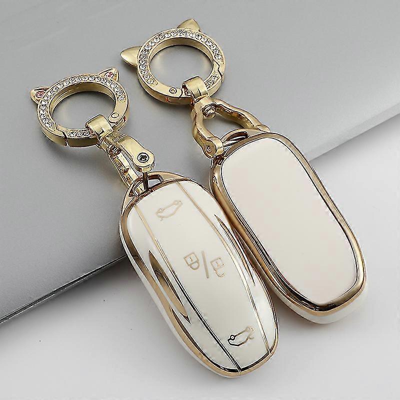 Tpu Car Smart Remote Key Case Cover Shell Fob Keyring For Tesla Model 3 ...
