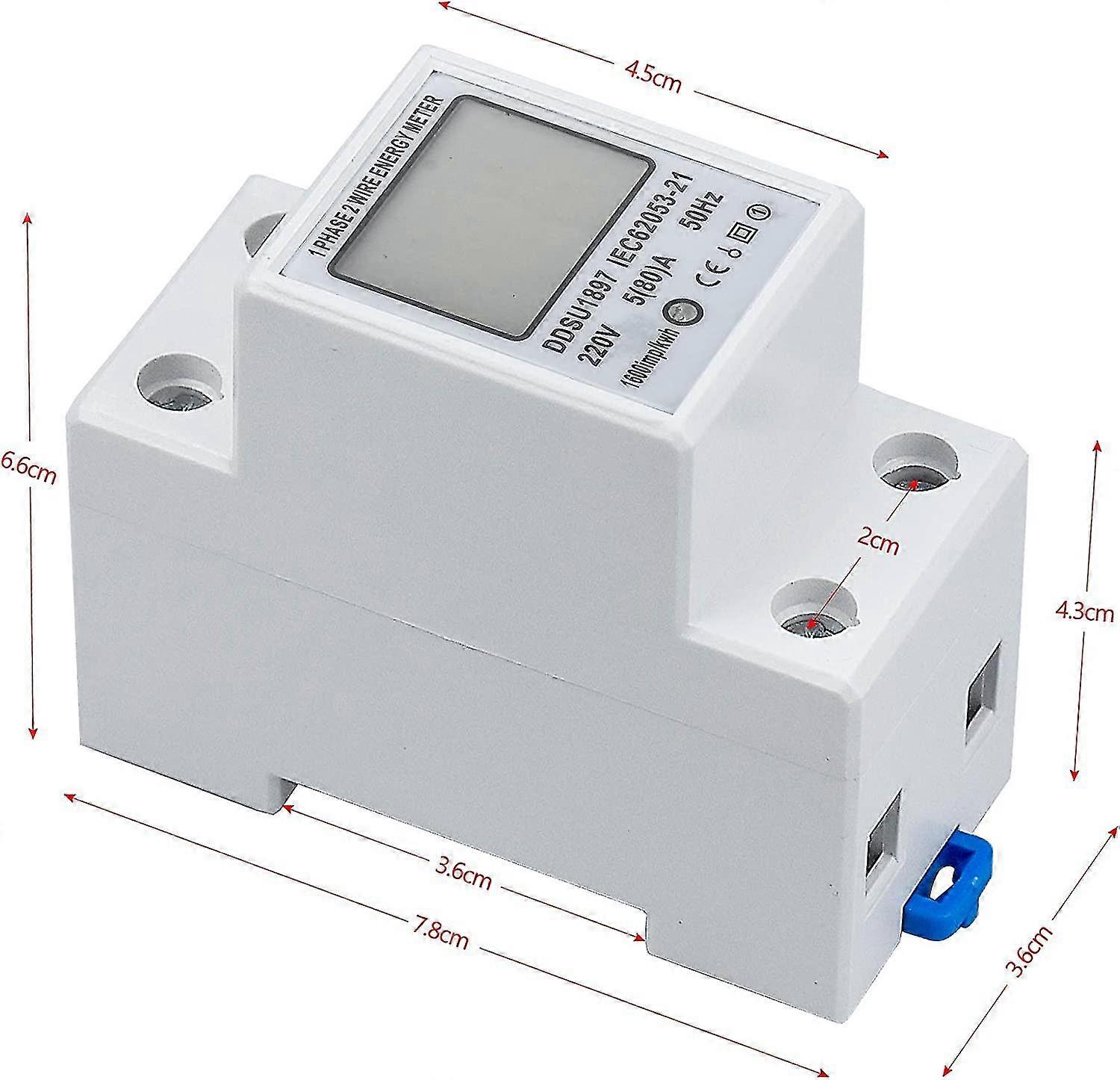 Lcd Digital Electricity Meter Ac Meter Top-hat Rail Kwh Meter 5(80) A ...