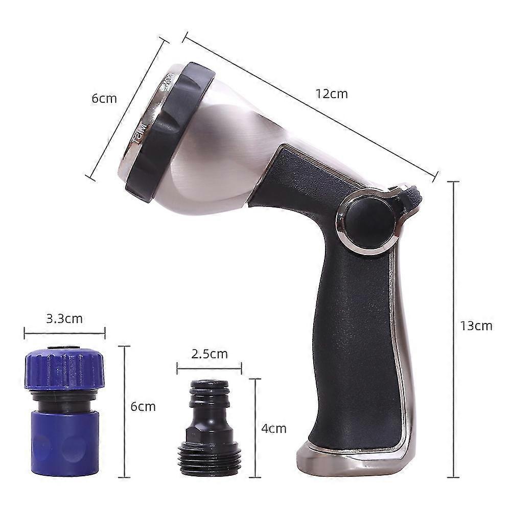 7 Pattern Garden Metal Rear Trigger Nozzle Water Gun Multifunctional ...