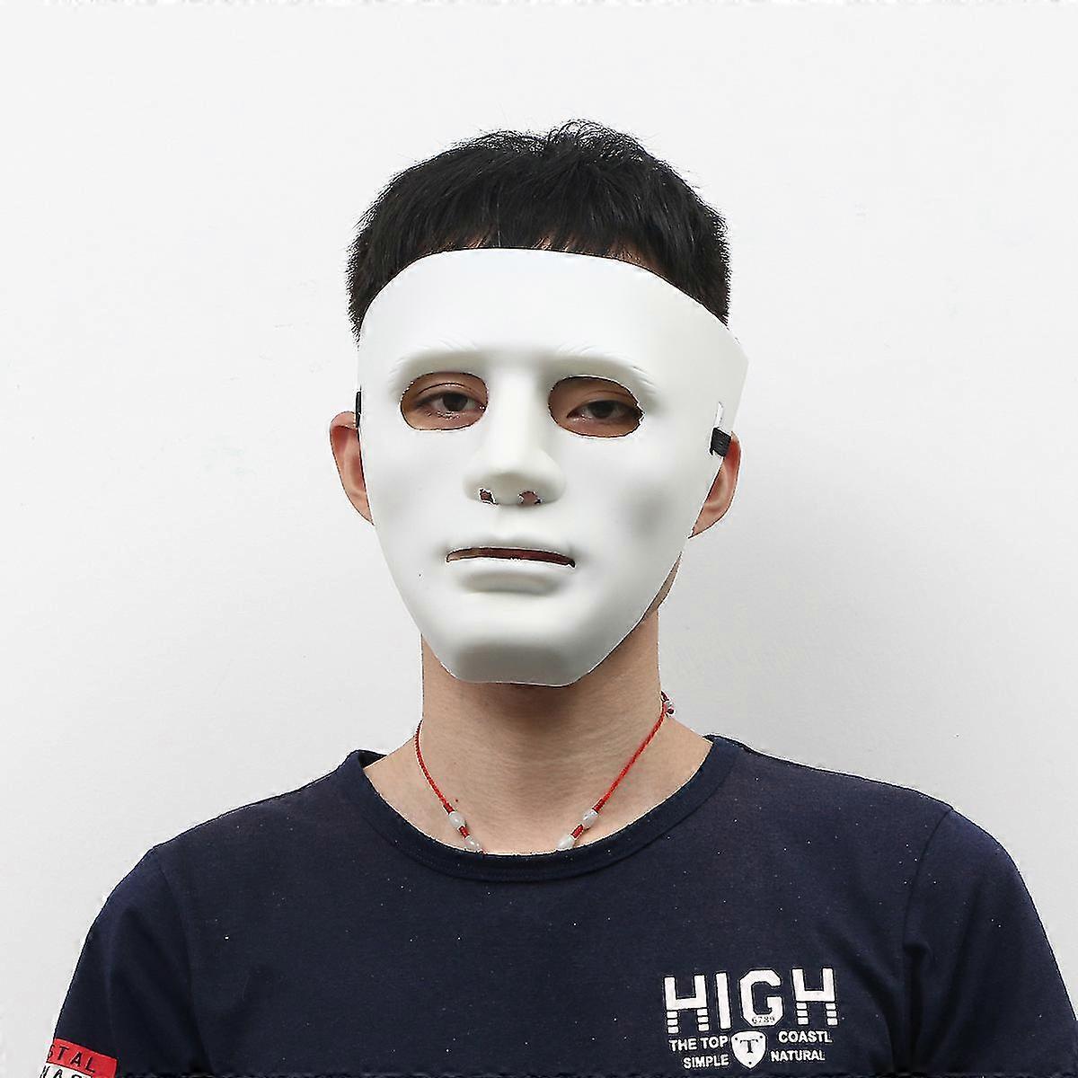 5 Pcs White Fancy Dress White Plastic Full Face Street Dance Mask ...