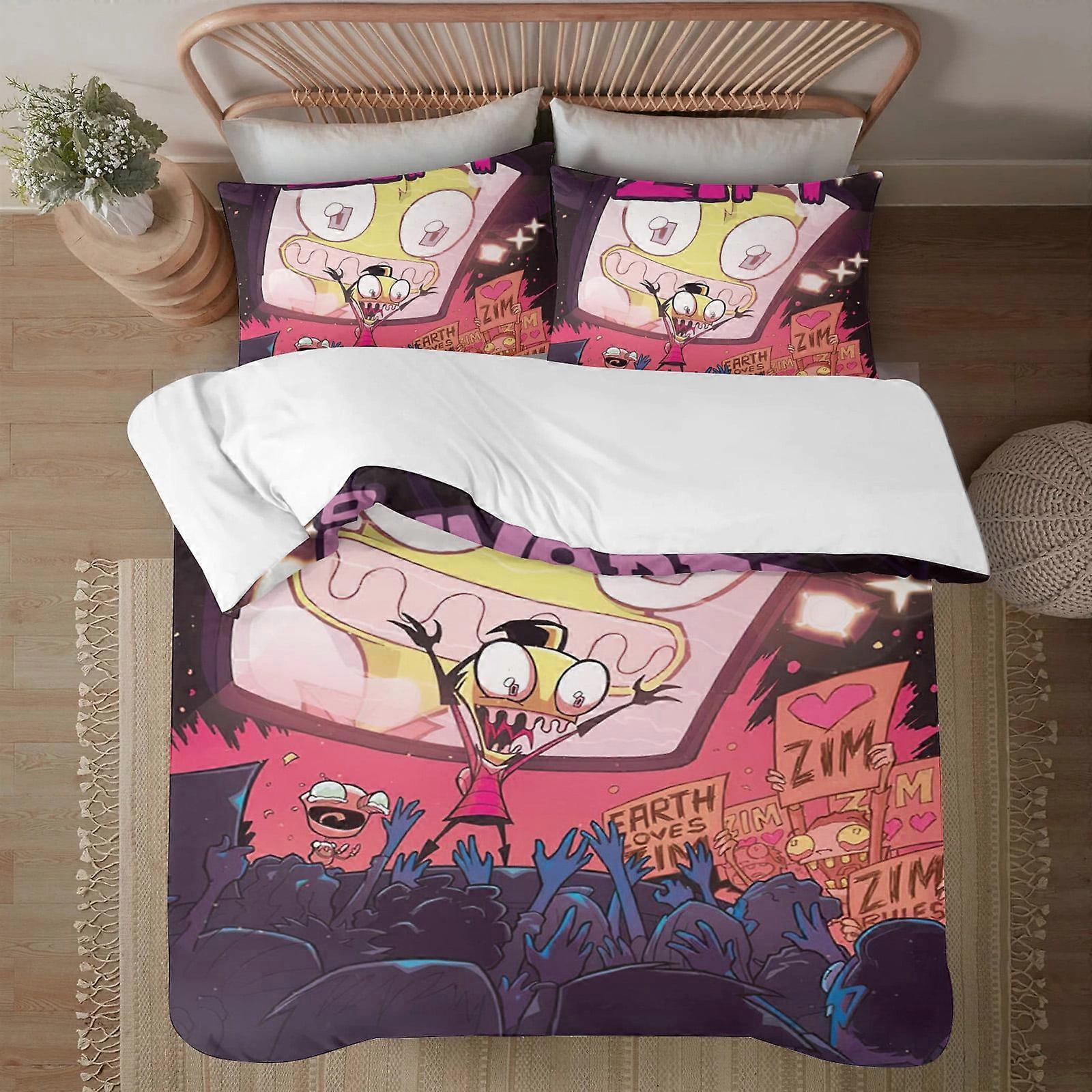 Bedding set BM324 Invader Zim Face on print Soft Bed Set Lightweight 3 ...