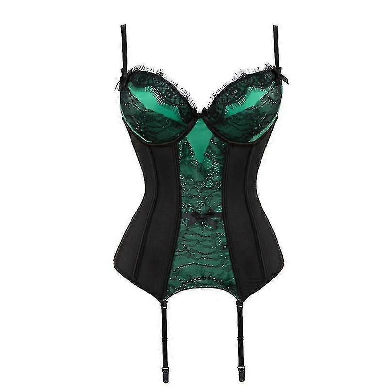 Plus Size Corset Lingerie Lace Floral Transparent Padded Cup Corsets ...