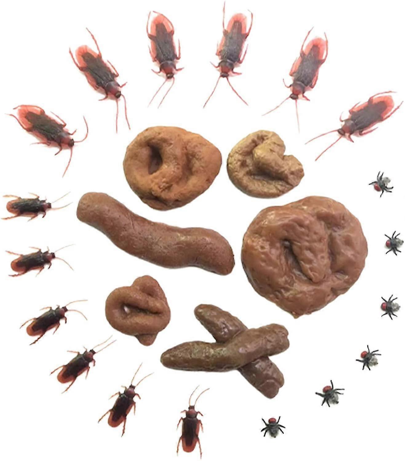 24 Pcs Fake Poop Fake Dog Poop Toys And Prank Fake Roaches Model ...