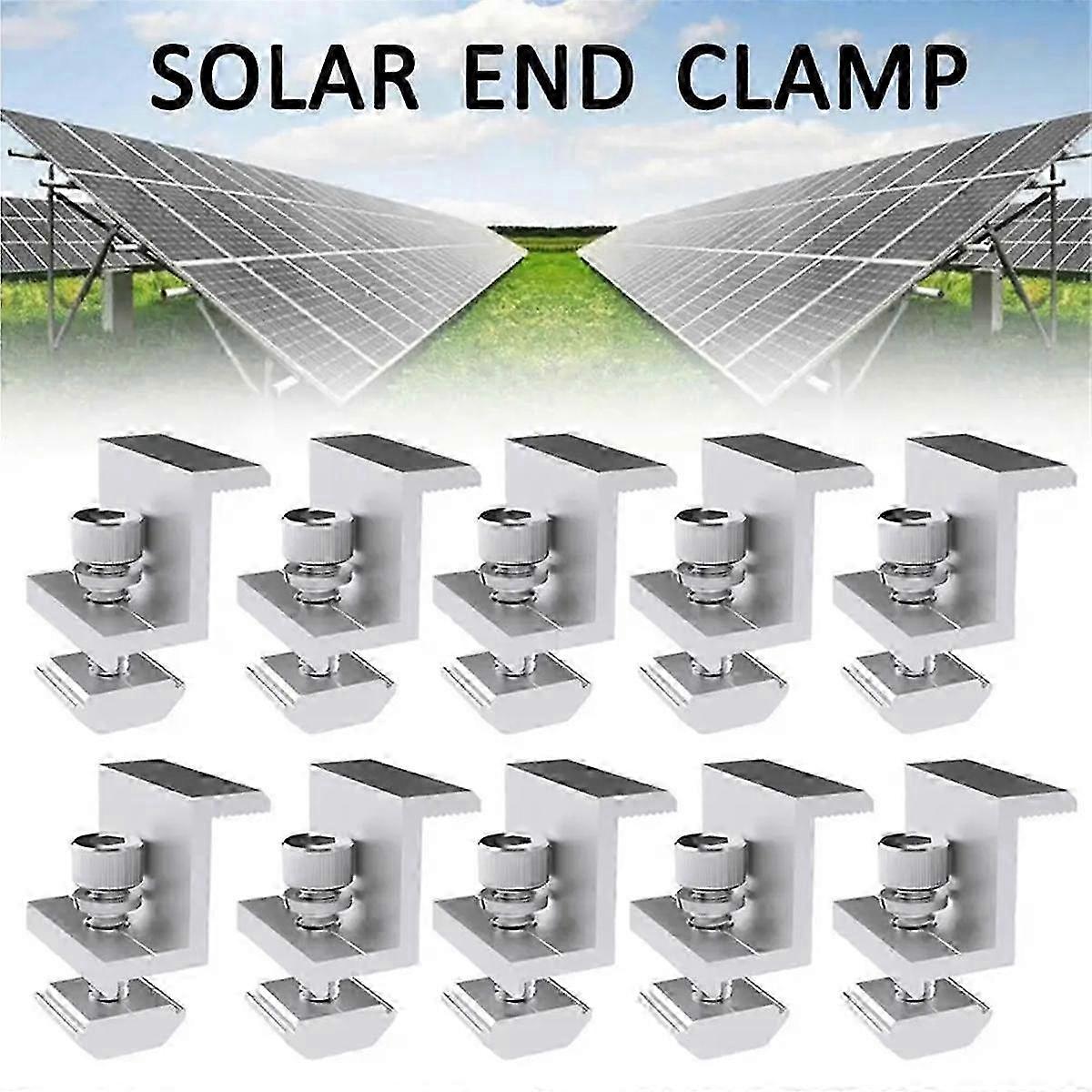 10pcs Solar Photovoltaic Bracket Aluminum Alloy Clamp For Solar Module ...