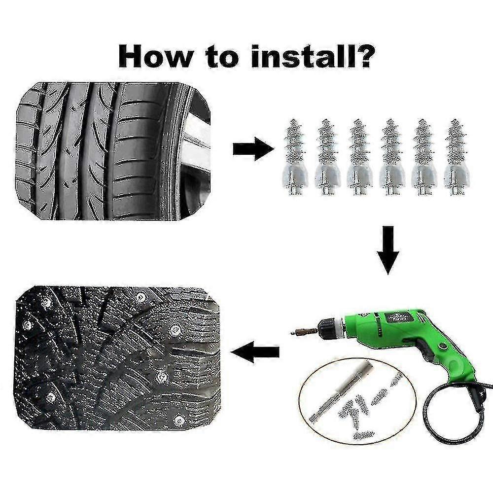 100pcs 12mm Tire Studs Carbide Screw Snow Spikes Anti- Anti-ice For Car ...