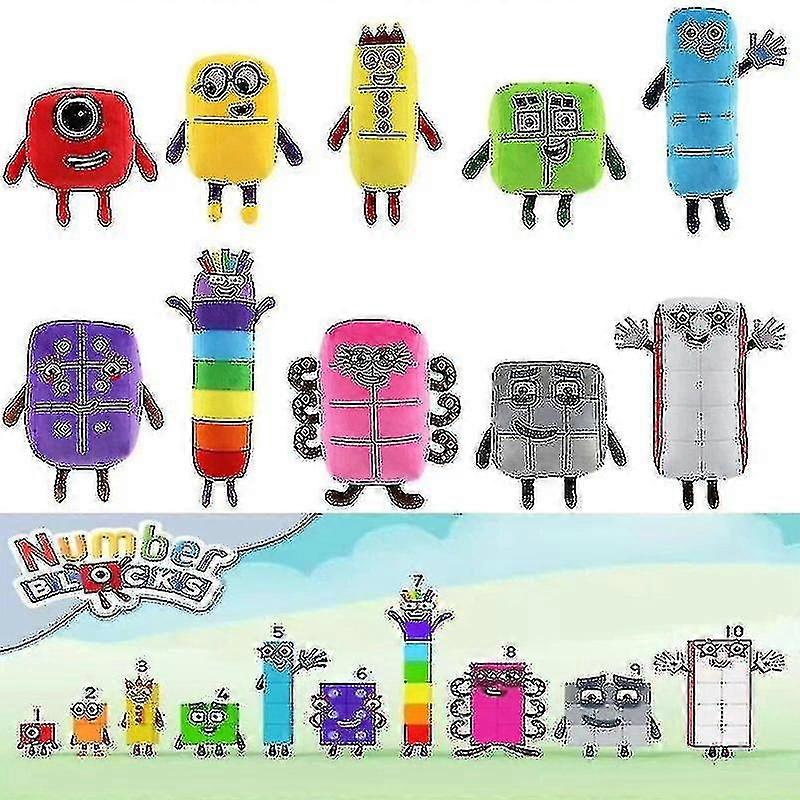 10pcs/set Numberblocks Plush Toys Educational Stuffed Number Blocks ...
