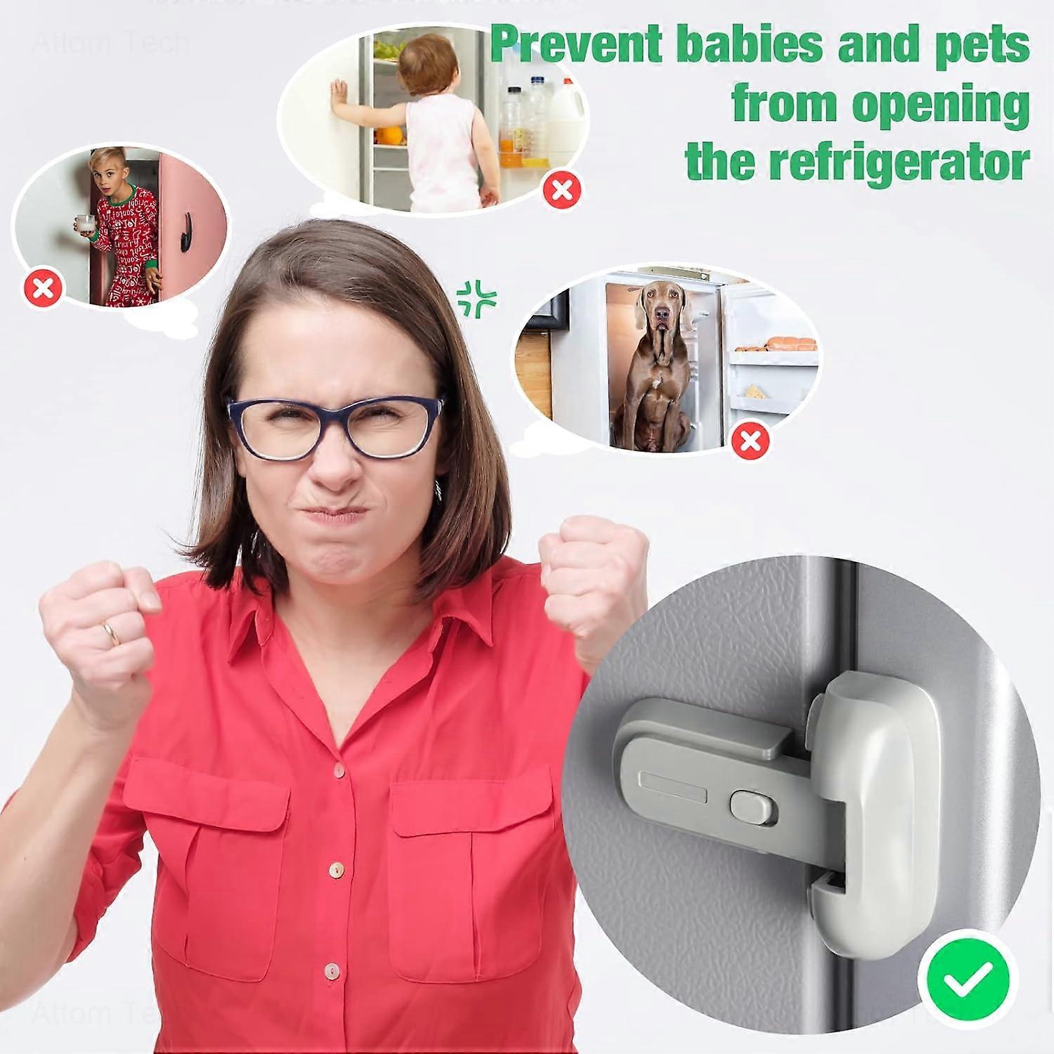 Child Proof Refrigerator Fridge Freezer Door Lock 2-Pack for Kids ...