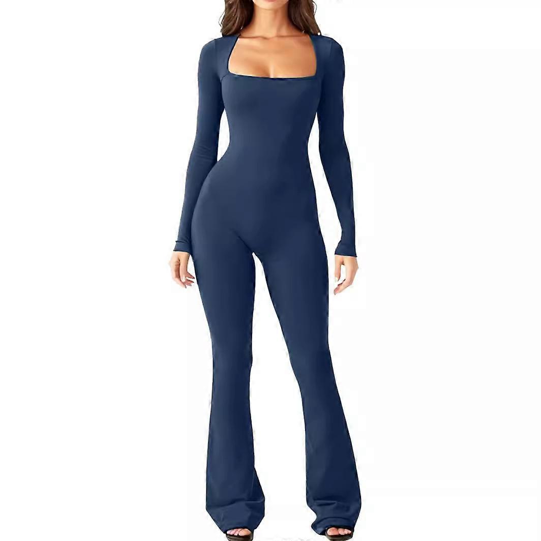 Women's Long Sleeve Shaping Bodysuit, High Elasticity, Wide Leg ...
