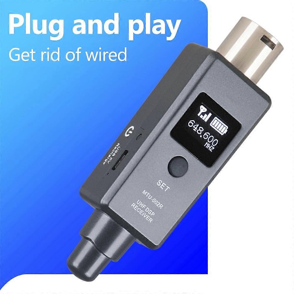 MTU-002 Microphone Wireless System UHF DSP Transmitter & Receiver Mic ...