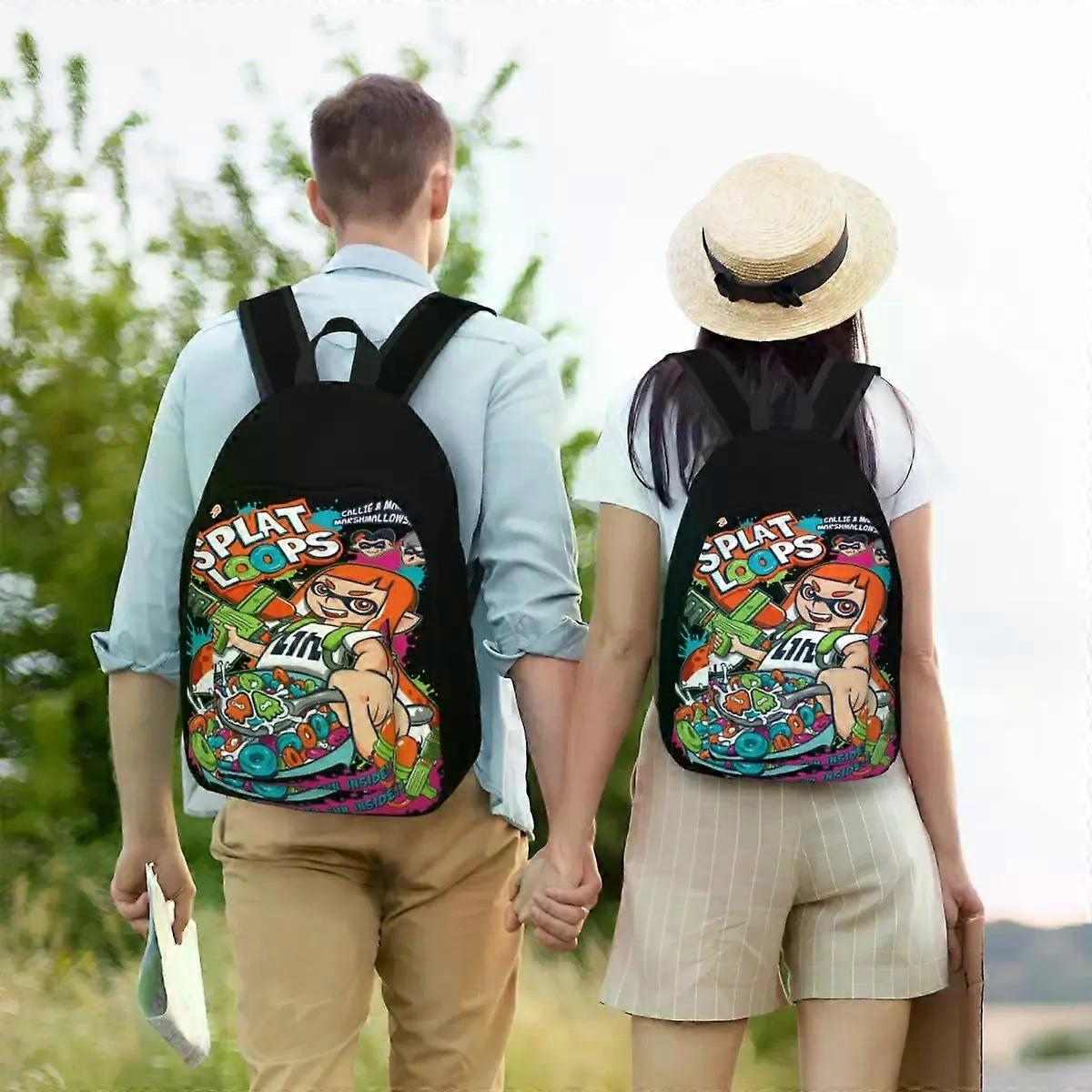 Splat Loops Backpack Middle High School Student Splatoon Squid Ink Game ...