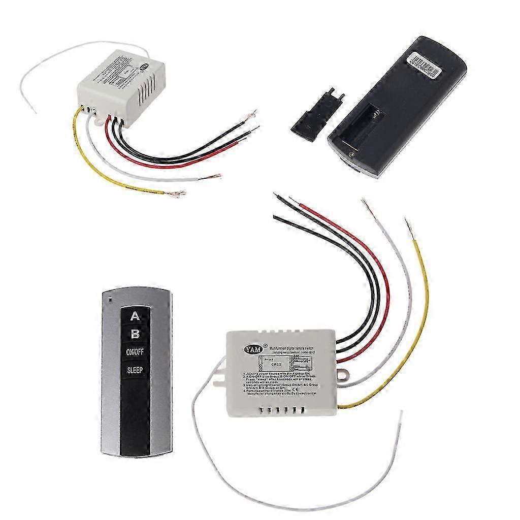Remote Control ON/OFF Switch for 2-Channel Lamp with Receiver and ...