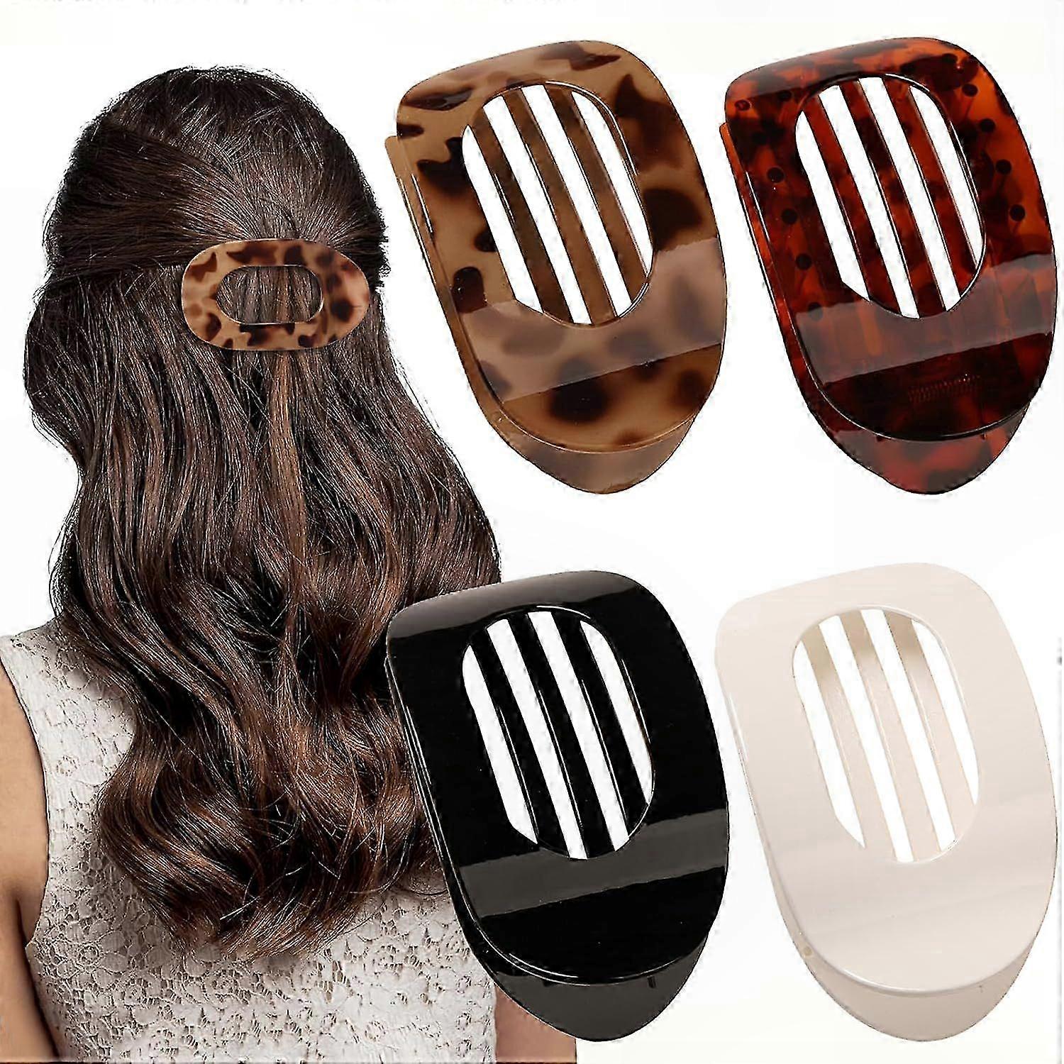 4 Pack Curved Hair Clips, Comfortable Claw Barrettes for Women and ...
