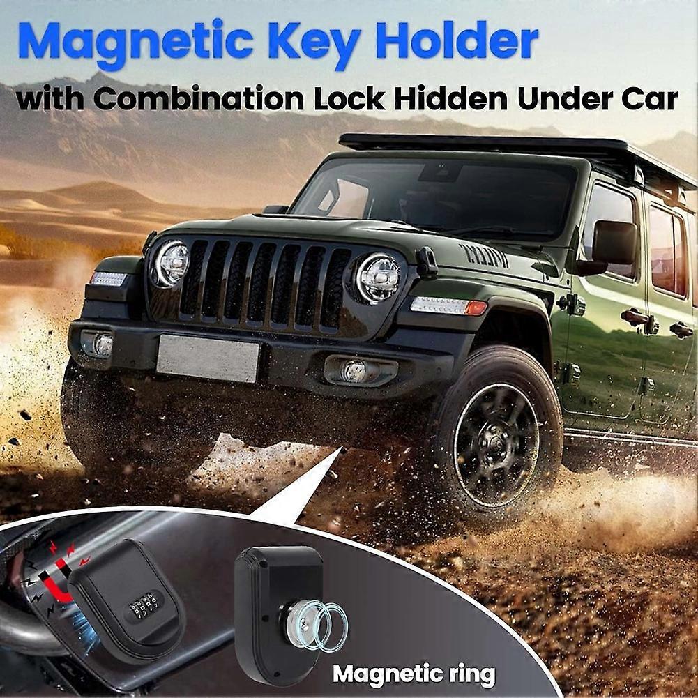 Magntic Key Lock Box with 4 Digit Combination Lock Hider Under Car ...