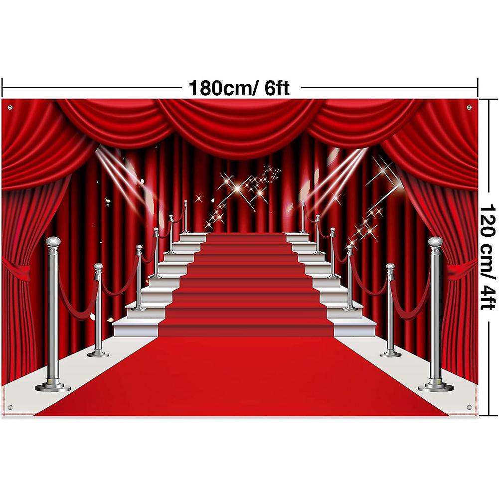 Red Curtain Backdrop Banner, Red Carpet Fabric Photography Backdrop ...