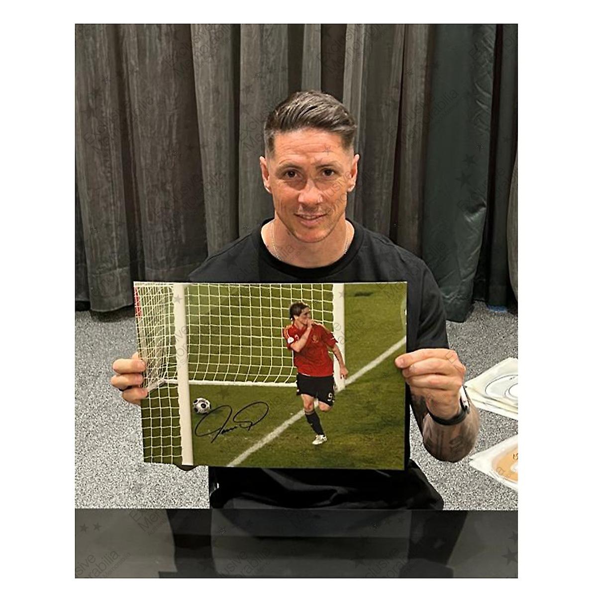 Fernando Torres Signed Spain Football Photo: Euro Final. Deluxe Frame ...