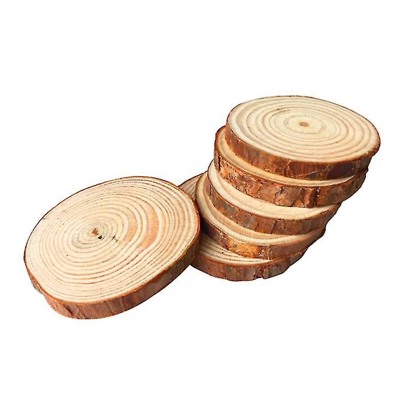 10pcs 10-12cm Wood Log Slices Discs Wooden Craft Embellishment For ...