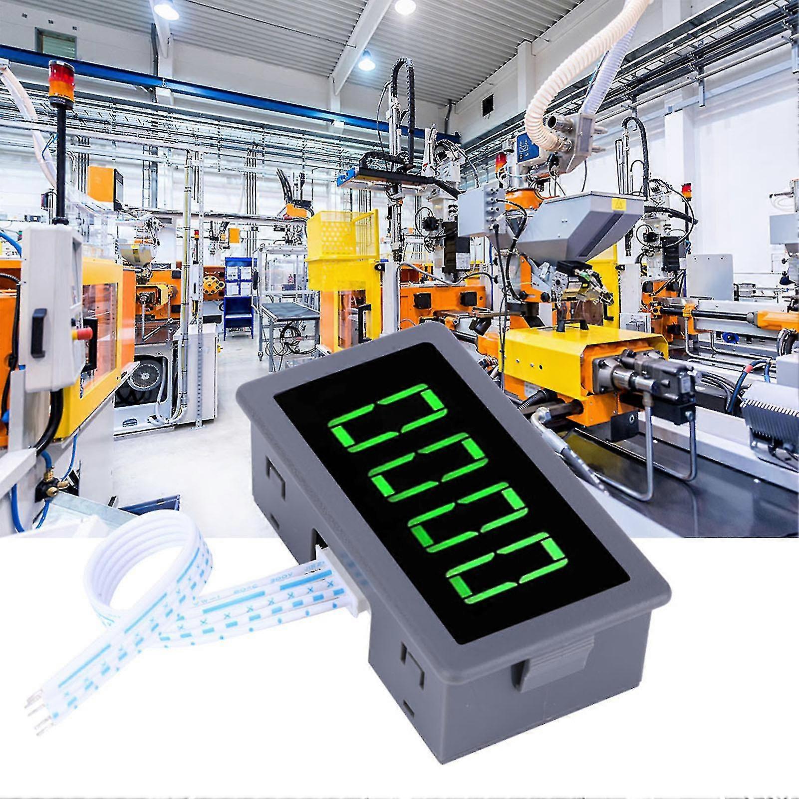 4 Digit Green LED Motor Tachometer RPM Speed Meter with NPN Hall ...