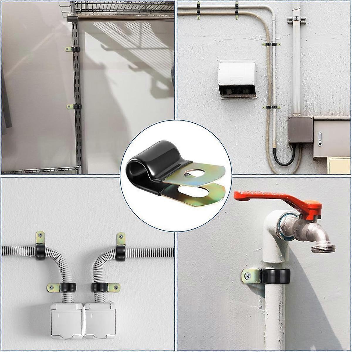 100 Pack Vinyl Coated Cable Clamps Galvanized Steel Cable Clamps Wire ...