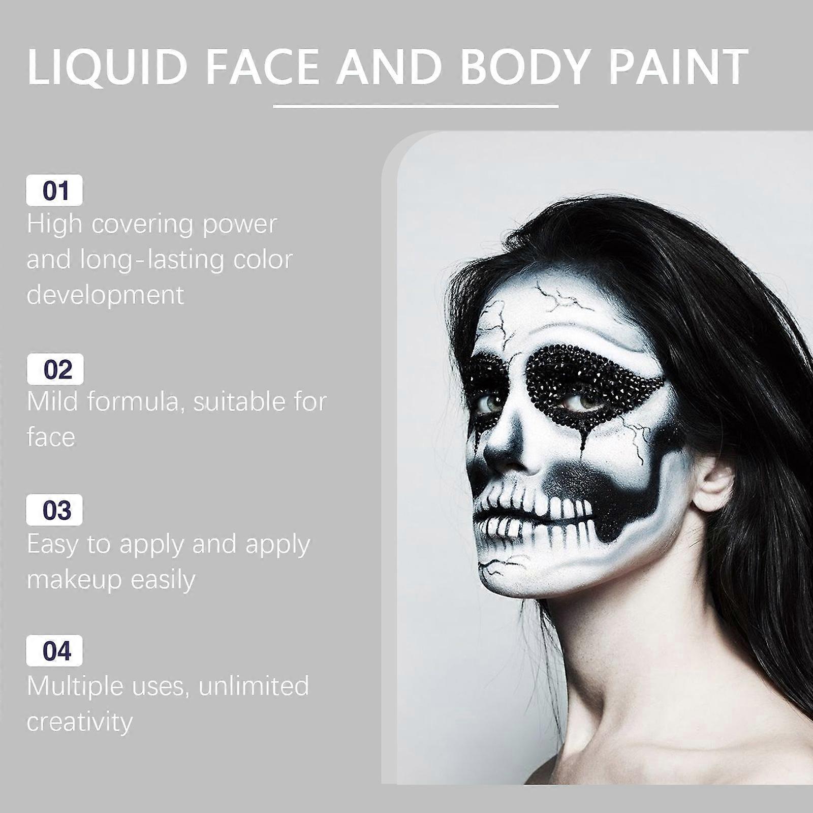 Black White Face Paint, 60ml x 2 Pieces Face Colour Body Paint ...