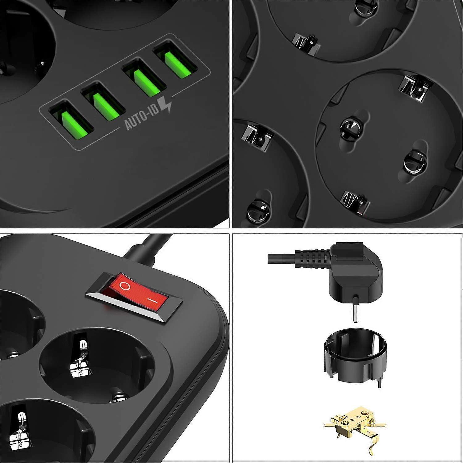 Multi-socket Electric Shoe, DomoWin Multi-socket Shoe with 4 USB and 6 ...