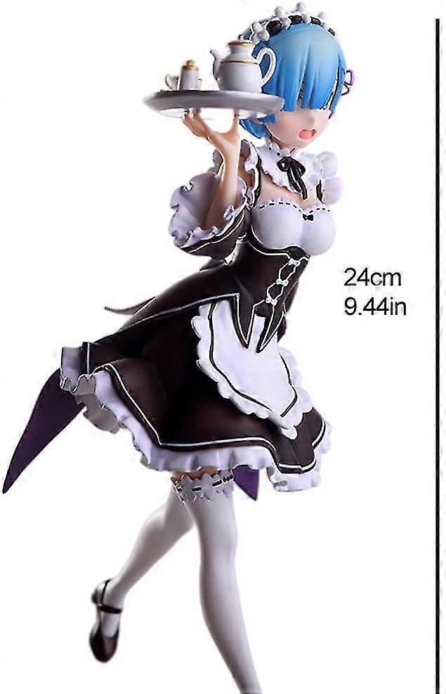 Anime Action Figure Re Zero Rem Figure Model Statue, 24cm Cartoon Pvc ...