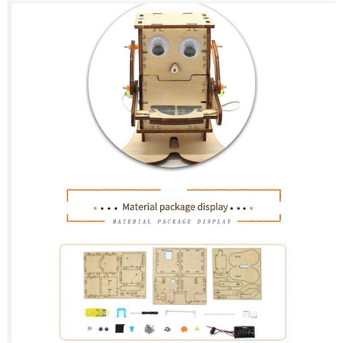 Robot Eating Coin Wood DIY Model Teaching Learning Stem Project Kit for Kid Science Experiment ...