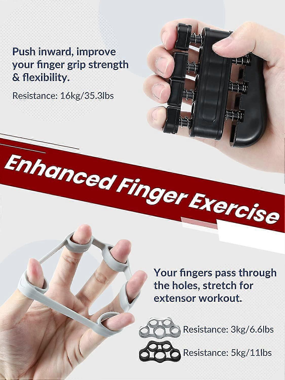 Hand Grip Strengthener, Counting Forearm Trainer Workout Kit (6 Pack ...